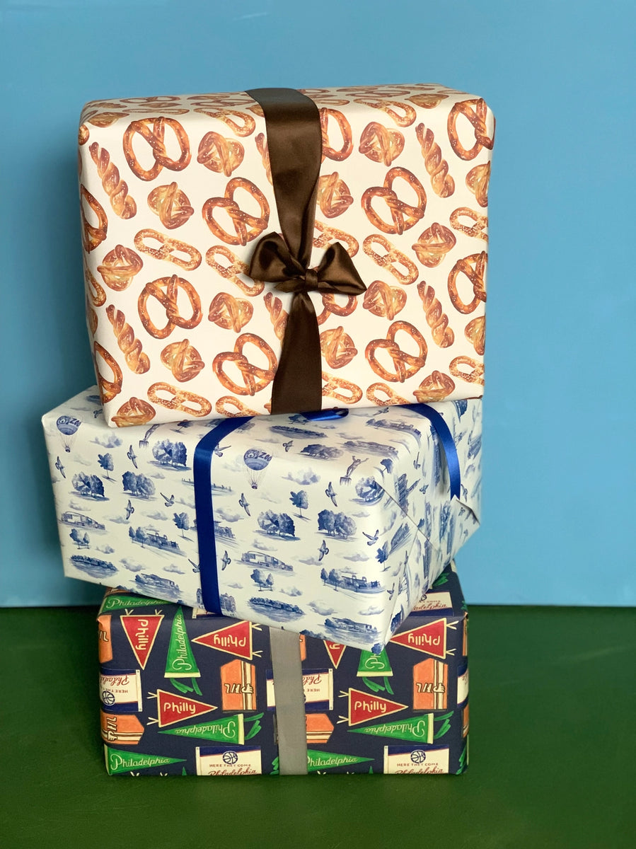 Philly Blue Toile Wrapping Paper Sheets – Meadowbrook Lane